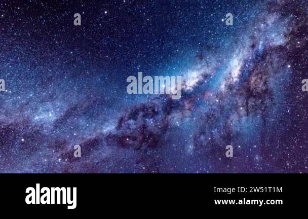 Intergalactic travel through neon glowing clusters of stars and ...