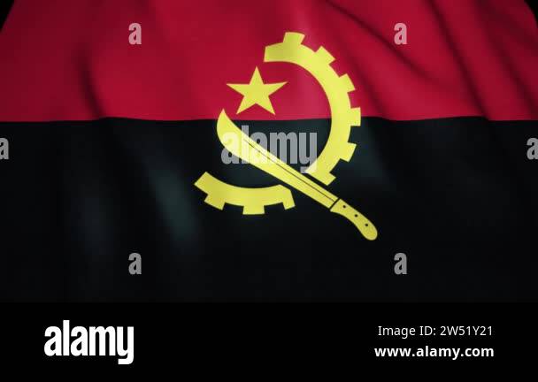 Waving realistic Angola flag in 4K, loop animation Stock Video Footage ...