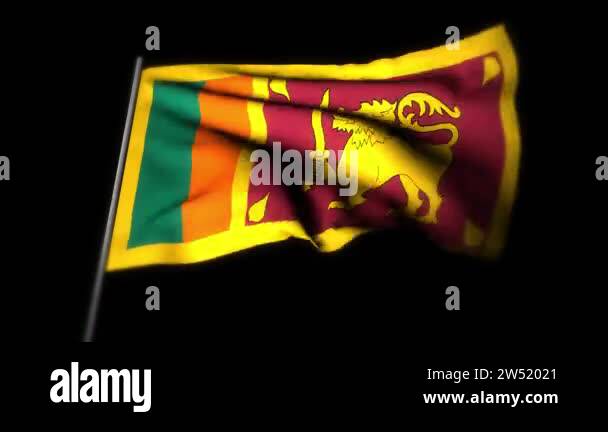 Sri Lanka flag , Realistic 3D animation of waving flag. Sri Lanka flag ...