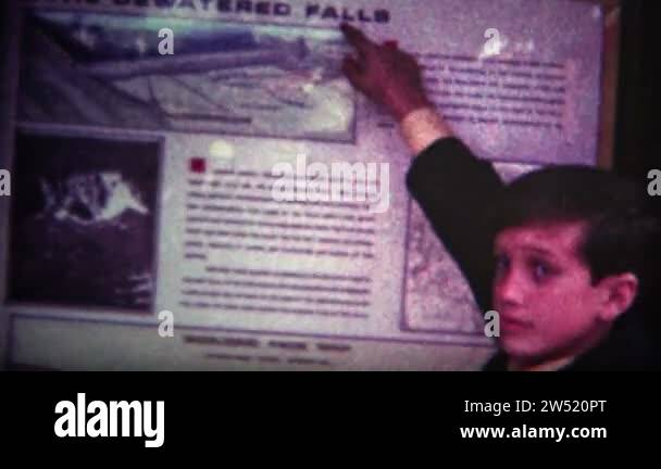 Niagara Falls dewatered board with boy Stock Video Footage - Alamy