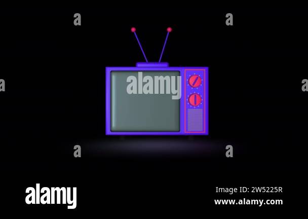 Rotating Retro Television 3d mock up, seamless looping animation ...