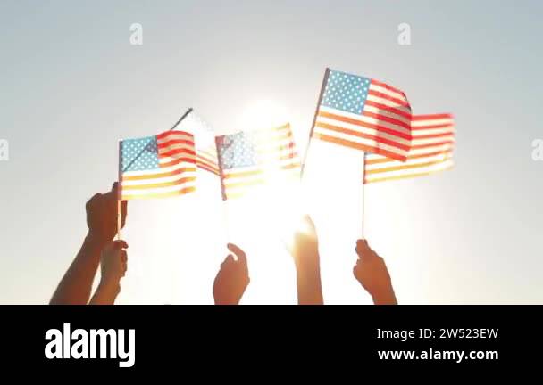 Lots people waving american flags Stock Videos & Footage - HD and 4K ...