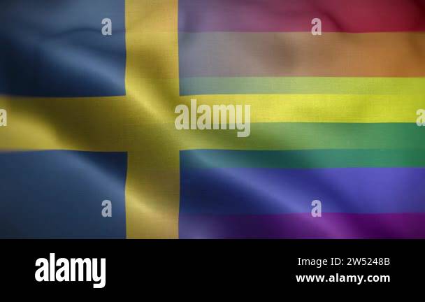 LGBT Sweden Flag Loop Background 4K Stock Video Footage - Alamy