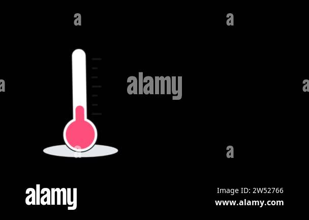 Thermometer Temperature Increase and Decrease Animation 4K Stock Footage. Animation Of The ...