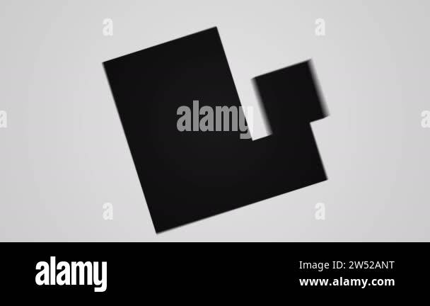 Rotating Square Grid With Panels Flying Off Outwards Mask Transition ...