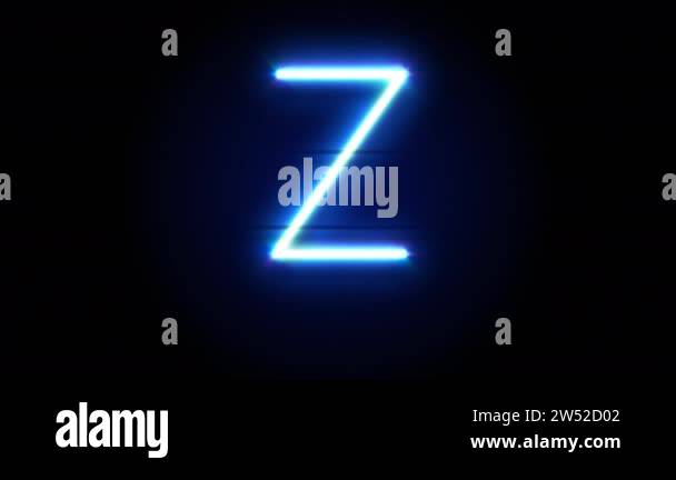 Neon font letter Z uppercase appear in center and disappear after some ...