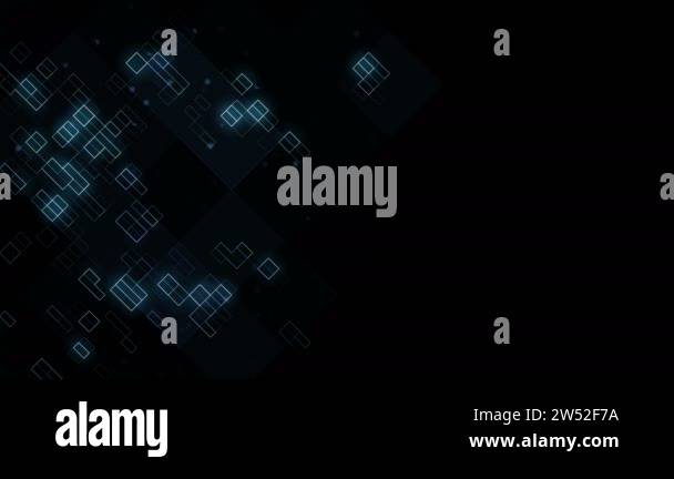 4K blue electric circuit and double exposure regtangle grid growing on ...