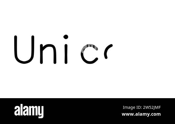 Unicorn Handwritten Text Animation in Various Sans-Serif Fonts and Weights Stock Video Footage ...