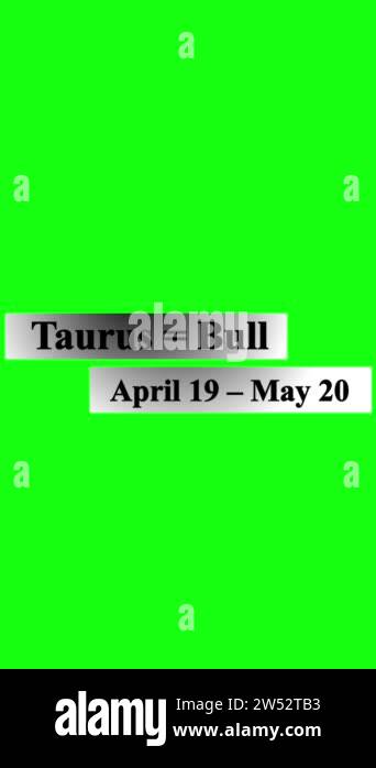 Simple and clean animated Taurus zodiac sign Vertical lower third in ...