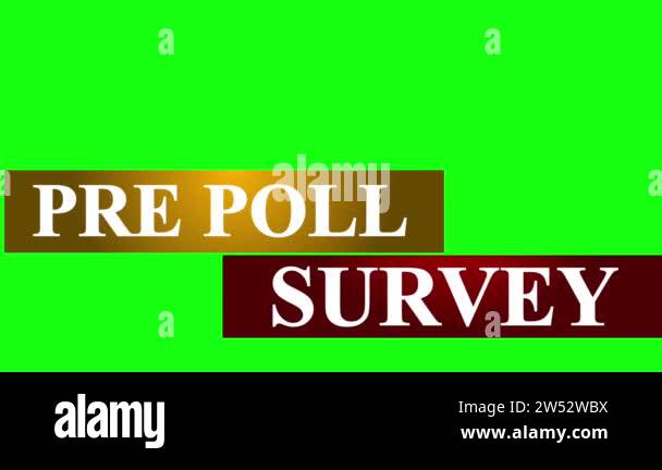 Pre Poll survey animated lower third in yellow and red colors in high ...