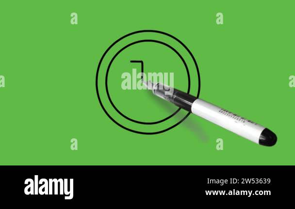 Drawing pause button in red circle in red, black and white colour ...