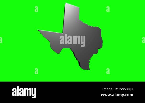 Texas State of the United States of America. Animated 3d silver ...