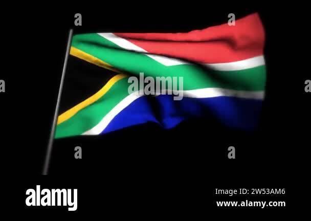 South Africa flag , Realistic 3D animation of waving flag. South Africa ...