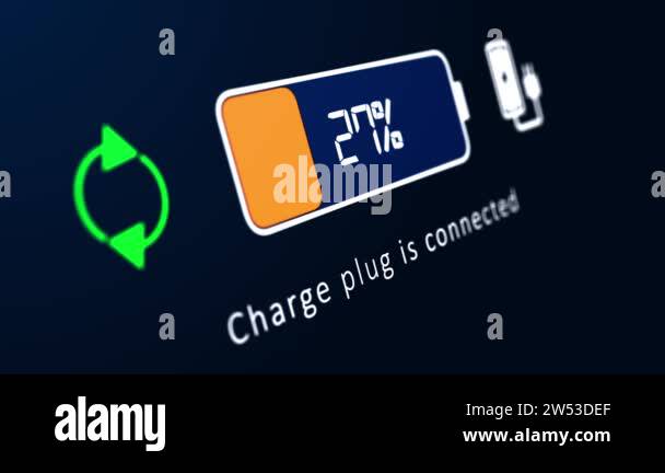 Electric Car Dashboard battery indicator showing increasing battery charge Animation Stock Video ...