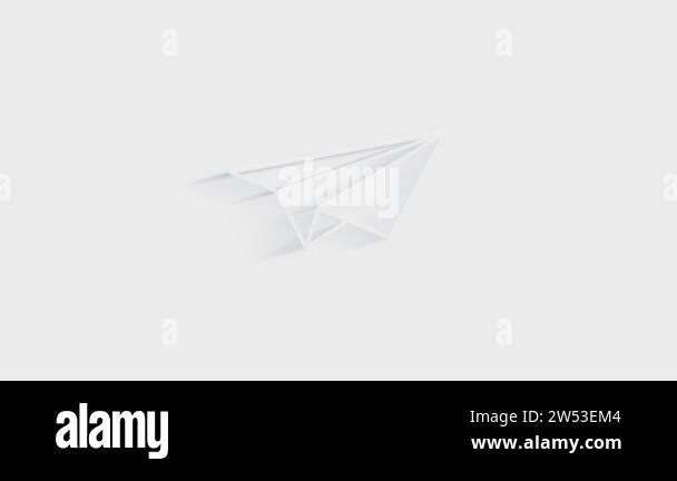 Simple paper plane icon. White icon with shadow on transparent ...