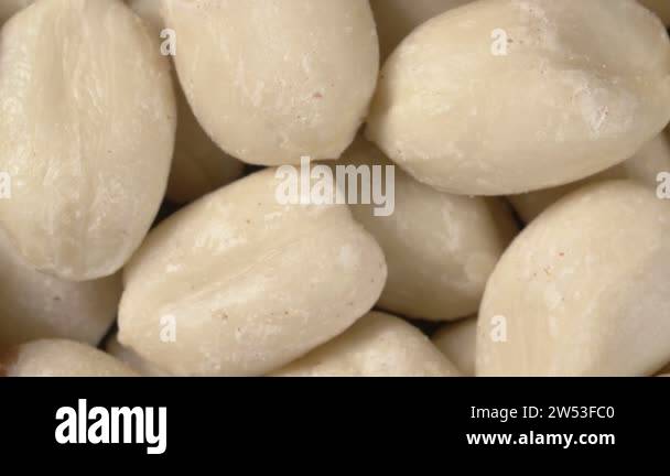 Rotation of peanut bean kernels close up. Lots of nuts. Fried kernels ...