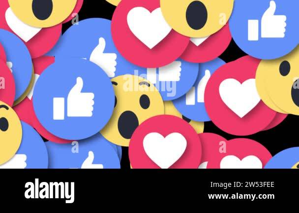 Facebook Emoji Falling Animation Transition4K 3D Green Screen Loop ...