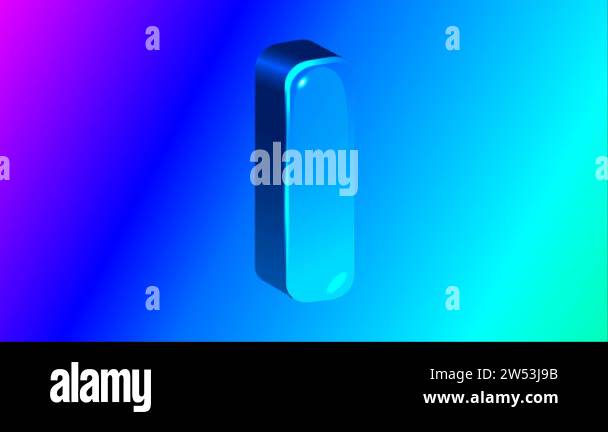 Video digital number 1, 3D - illustration in motion, against a backdrop ...