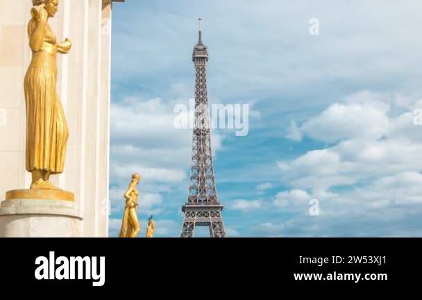 Eiffel tower and golden statues in paris Stock Videos & Footage - HD ... Eiffel tower and golden statues in paris Stock Videos & Footage - HD ...