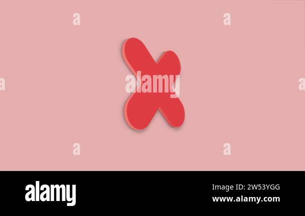 3d Cross mark animation, No symbol on red background. 4k Stock Video ...