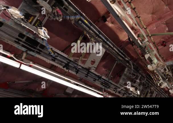 The cabin of the AIRBUS A350 aircraft for flight tests. The internal ...