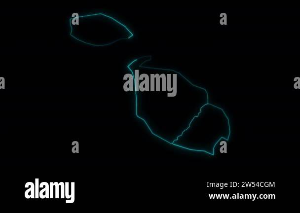 Animated Outline Map of Malta with Regions Stock Video Footage - Alamy