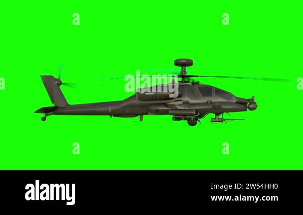 Military helicopter Boeing AH-64 Apache realistic 3d animation ...