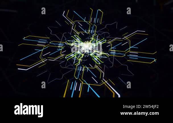Explosion of energy neon lines. Animation. Neon lines explode creating ...