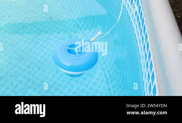 Disinfection and chlorination of water in the pool. Purification from ...