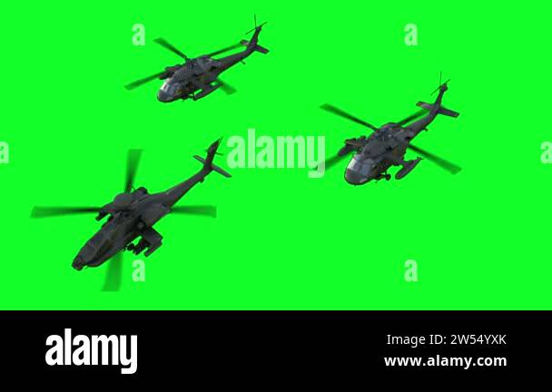 Military helicopter Boeing AH-64 Apache realistic 3d animation ...