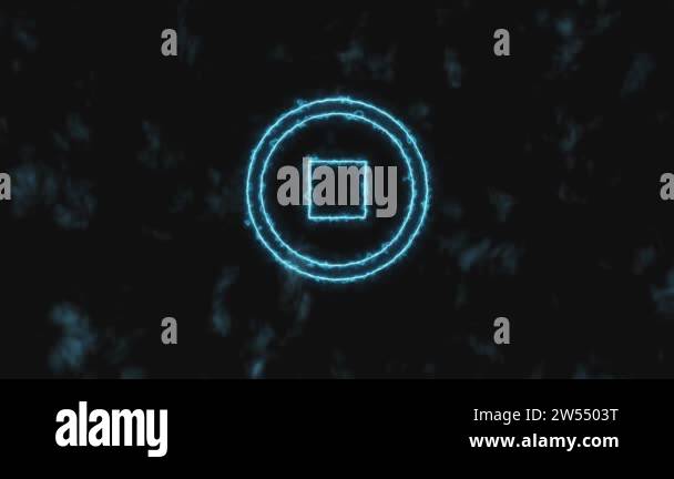 Stop motion. The blue stop button icon gradually increases and changes ...