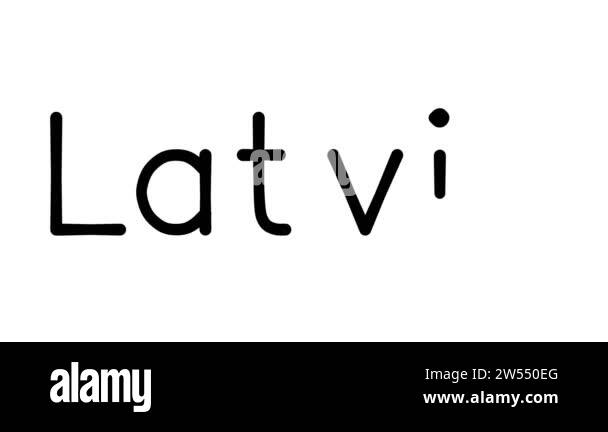 Latvia Handwritten Text Animation in Various Sans-Serif Fonts and ...