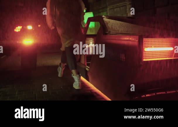 Cyberpunk concept and aesthetic, future. Female halfman half-robot ...