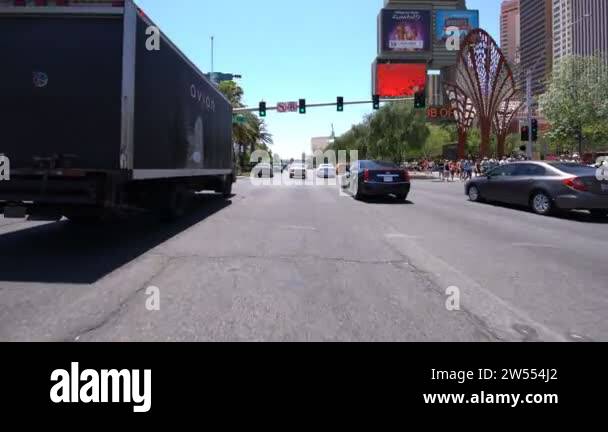 Las Vegas Strip Southbound 8 Driving Plates Nevada USA at MGM Stock ...
