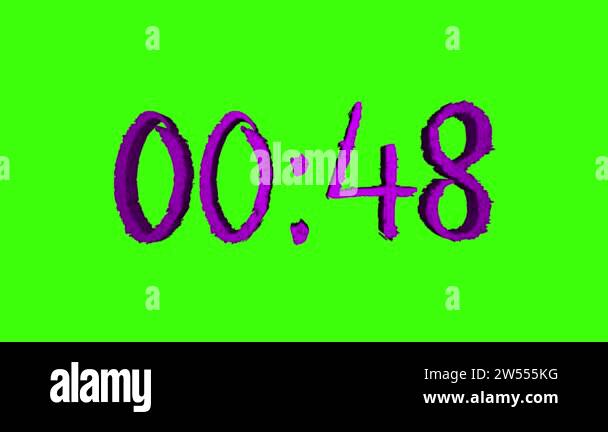 60 Seconds Countdown Timer on Green Screen Stock Video Footage - Alamy