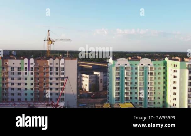 Modern aerial landscape with construction aerial for urban design ...
