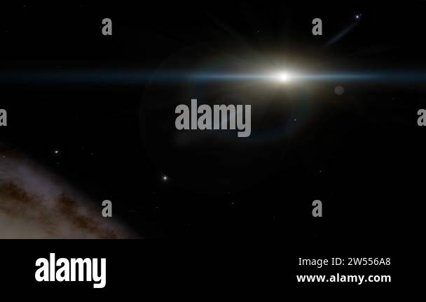 Interstellar space travel universe. 4K 3D animation in outer space ...