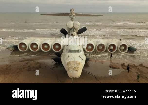 Lun-class ekranoplan, a formerly top-secret Soviet naval vessel. Giant ...