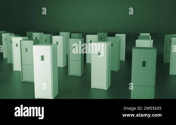 Abstract 3d models of a modern refrigerator with electronic panel ...