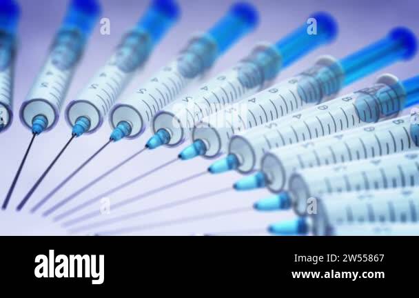 Lots of unused syringes Stock Video Footage - Alamy