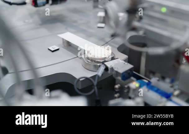 Automated Machine. Mass production at automatic conveyor belt of line ...