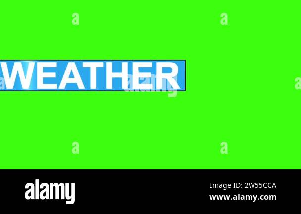 Heavy rain weather forecast animation in green screen. (transparent ...