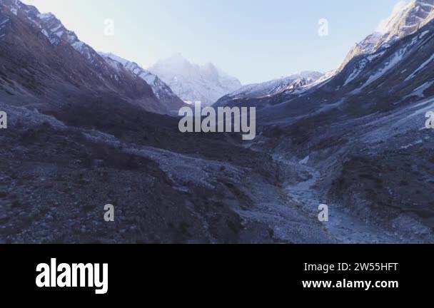 Origin of river Ganges Gaumukh Gangotri Glacier India Stock Video ...