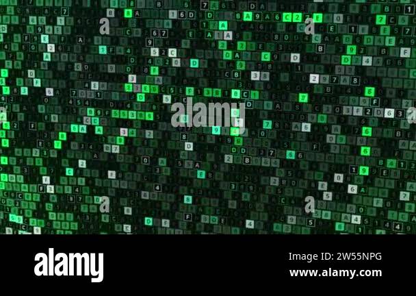 Pulsating wavy motion of a digital field, seamless loop. Animation. Futuristic IT canvas with ...