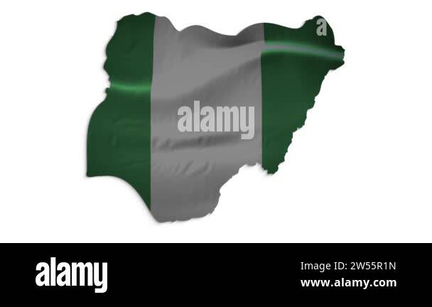 Nigeria flag is waving 3D animation. Nigeria flag waving in the wind ...