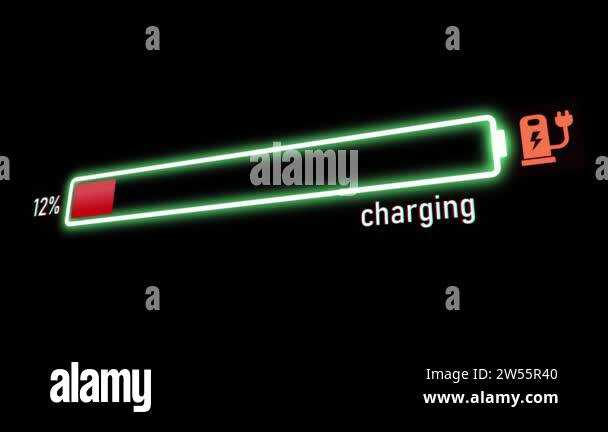 Electric Car Charging Progress bar, electric vehicle battery indicator ...