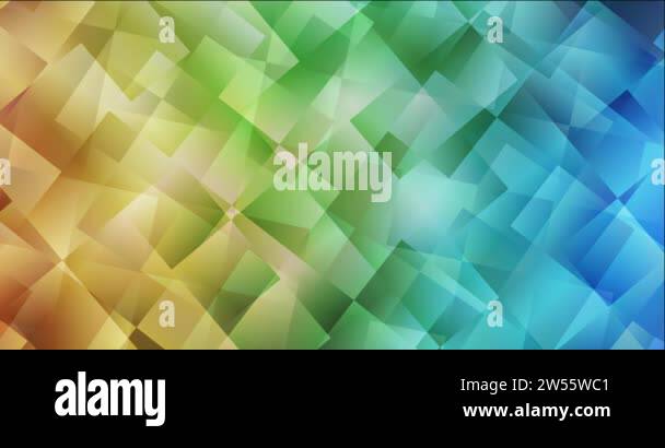 4K looping light blue, yellow flowing video with rectangles. Shining ...