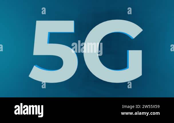 5G Text Popping out of Blue Gradient Background. High Speed 5G ...