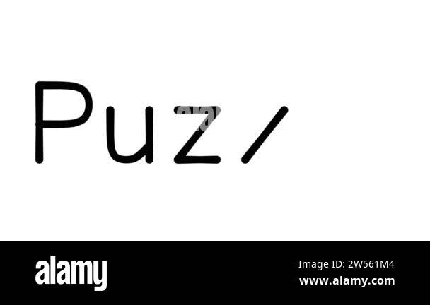 Puzzle Handwritten Text Animation in Various Sans-Serif Fonts and ...