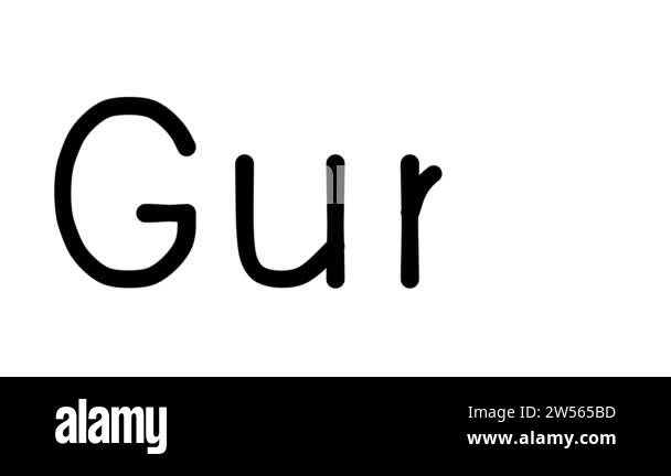 Guru Handwritten Text Animation in Various Sans-Serif Fonts and Weights ...